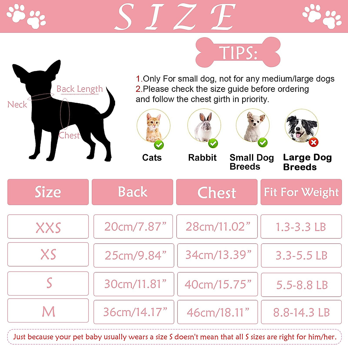 Dog Dresses for Small Dogs Girl Winter Dog Sweater Dress Teacup Dog Clothes for Small Dogs Girl (XX-Small, Pink)