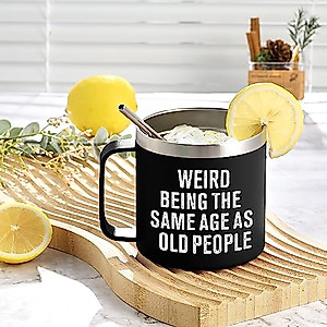 Birthday Gifts for Men Women - 14oz Coffee Tumbler Mug - Unique Funny Gift Ideas for Grandpa Dad Father Husband Him 30th 40th 50th 60th 70th 80th from Daughter Son Friends