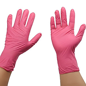 rosgel Disposable Gloves, Nitrile Gloves, Latex Free Small Size Adult Gloves for Tattooing, Gardening, Cooking, Food Safe- 100PCS