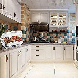 Food Warmers for Parties Buffets Electric 9l Stainless Steel Buffet Server and Warming Tray Chafing Dish Buffet Set Adjustable Temperature for Catering Buffet and Party (Single Grid)