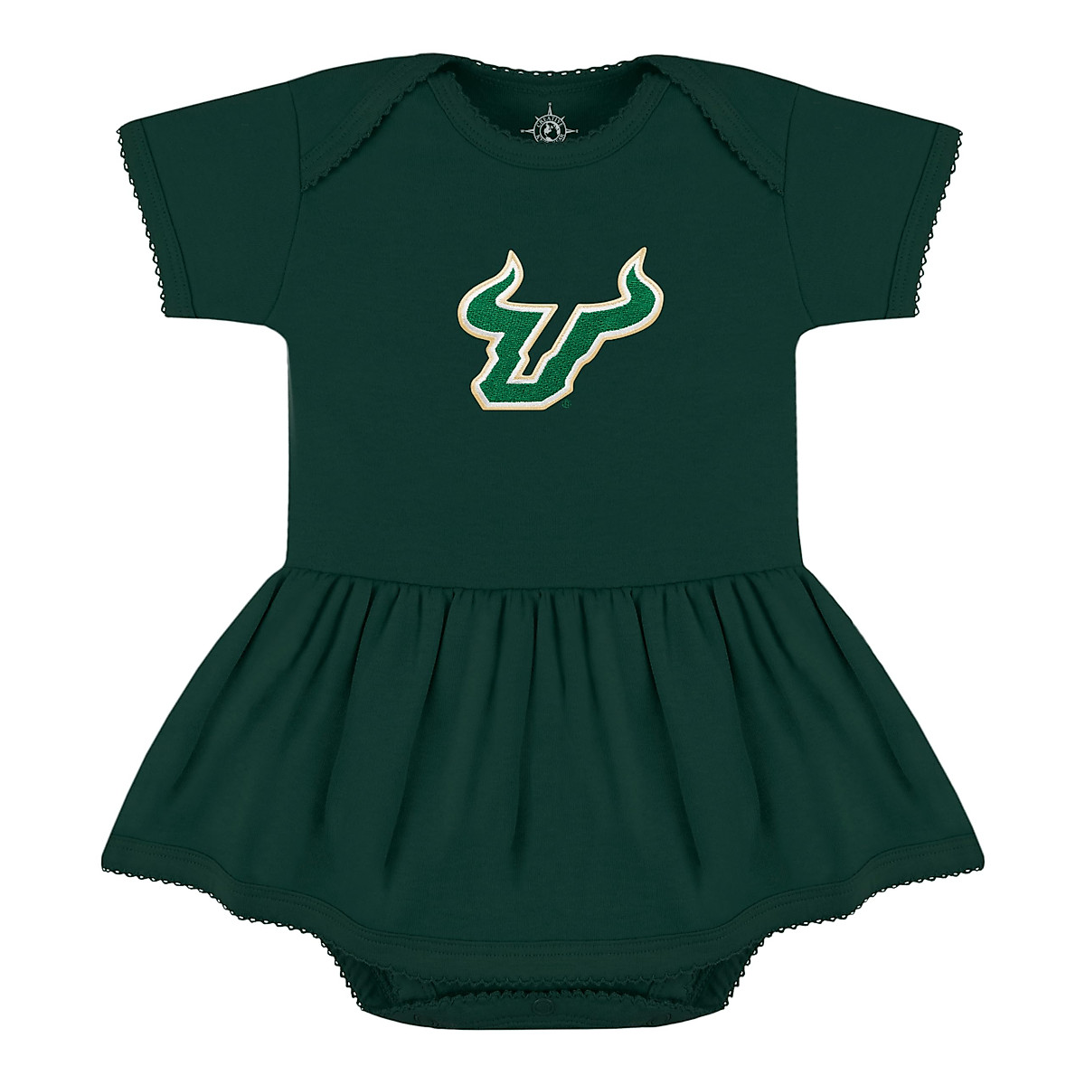 Creative Knitwear University of South Florida Bulls Infant and Toddler Picot Bodysuit Dress