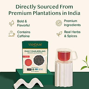 VAHDAM, Darjeeling Tea Leaves From Himalayas 170+ Cups (340g/12oz) Pure Unblended Darjeeling Black Tea, FTGFOP1 Grade Loose Leaf Tea | Packed & Shipped Direct From Source In India