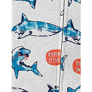 Simple Joys by Carter's Baby Boys' 3-Pack Snug Fit Footed Cotton Pajamas, Sea Life/Shark/Tie Dye, 3T