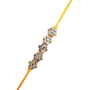Tarini Gallery Rakhi for Brother Bhai Bhaiya Bhatija Raksha Bandhan gift Rakhi Thread Rakhi with Roli Chawal and Greeting card gift pack(Brass Kalkavati)