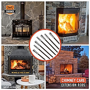 Chromex 7 Piece 3 Foot Chimney Rod Kit | 21 Foot Strong Fiberglass Rod Kit - Standard 1/4" NPT Fittings