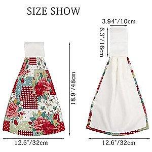 Kitchen Towel-The Pioneer Woman Rose-Hand Towels Tie Towel Soft Microfiber Absorbent Washcloth Also for Bathroom Hand Sink Laundry Room RV Tabletop 2pcs