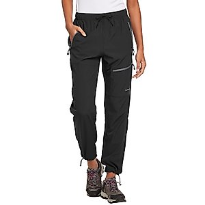 BALEAF Women's Hiking Pants Quick Dry Water Resistant Lightweight Joggers Pant for All Seasons Elastic Waist Black Size XL