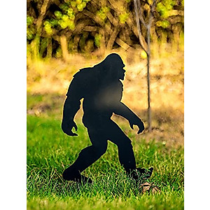 CINPIUK Bigfoot Garden Stake, Metal Sasquatch Yard Sign Christmas Outdoor Decoration Black Bigfoot Sculpture for Lawn Patio Decor