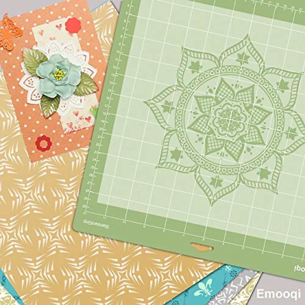 Emooqi Cutting Mat for Cricut Maker/Explore Air 2/Air/One(3pcs, 12x12 Inch, Scraper), High Adhesive Sticky Purple Square-Grid&Non-Slip Cutting Mats for Art, Textiles, Scrapbooking, and DIY Projects.