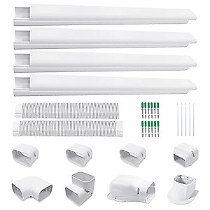 TAKTOPEAK 3'' 17 Ft [Quick Installation] PVC Decorative Line Cover Kit for Ductless Mini Split Air Conditioners, Central AC and Heat Pump Systems