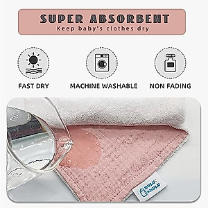 duludulu Muslin Baby Bibs, Baby Bandana Drool Bibs for Baby Girl&Boy, 8 Pack Baby Bibs for Drooling and Teething, 100% Soft and Absorbent Cotton 8 Solid Colors Set