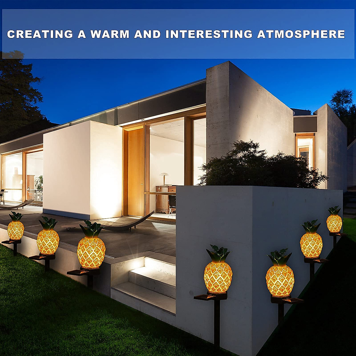 Garden Decor Solar Stake Lights,2 Pack Pineapple Stake Waterproof Landscape Lights,for Villa Garden Yard Lawn Patio House Park Garden Yard Pathway Outdoor Decor