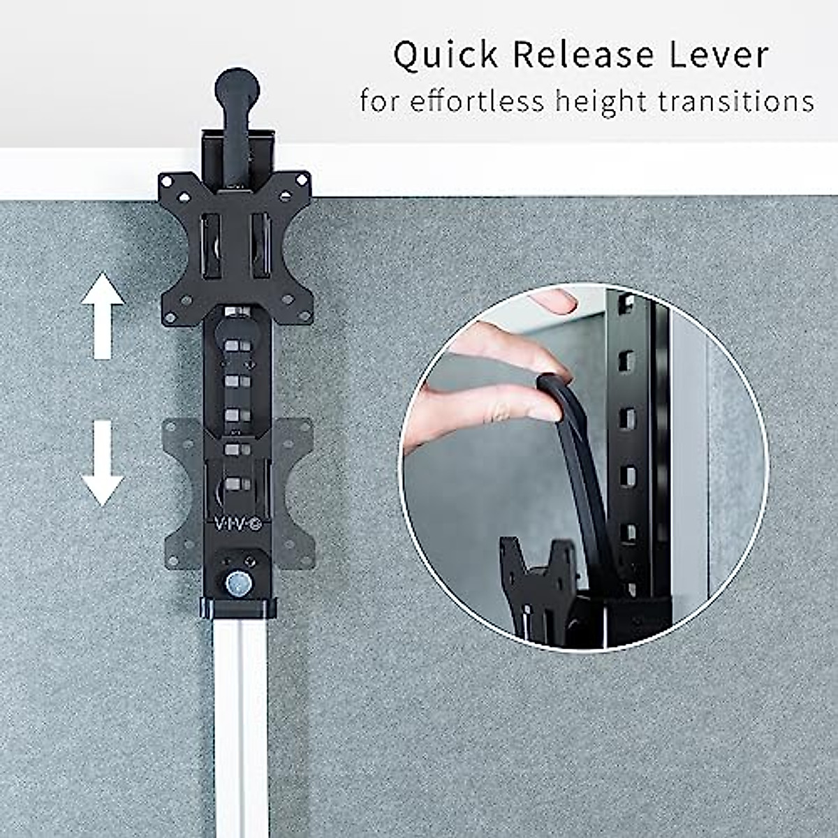 VIVO Black Office Cubicle Bracket VESA Monitor Mount Stand Hanger Attachment, Adjustable Clamp for 17 to 32 inch Screens, Mount-CUB1