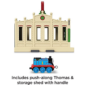 Thomas & Friends Connect & Go Thomas Shed, Push-Along Train Engine with take-Along Storage shed for Preschool Kids Ages 3 Years and up