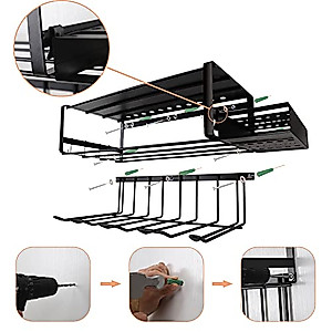 Power Tool Storage Organizer,Wall Mount Tool Holder Rack for Electric Drill,Heavy-Duty Tool Storage with Screwdriver Holder,Premium Garage Storage & Organization,Perfect Storage Gift for Men Husband