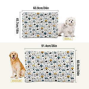 Coikll Cartoon Transport Print Pet Bed Pad Soft Dog Bed Mat with Anti-Slip Bottom, Machine Washable Crate Pad Mattress for Dog Sleeping- 36 * 24inches
