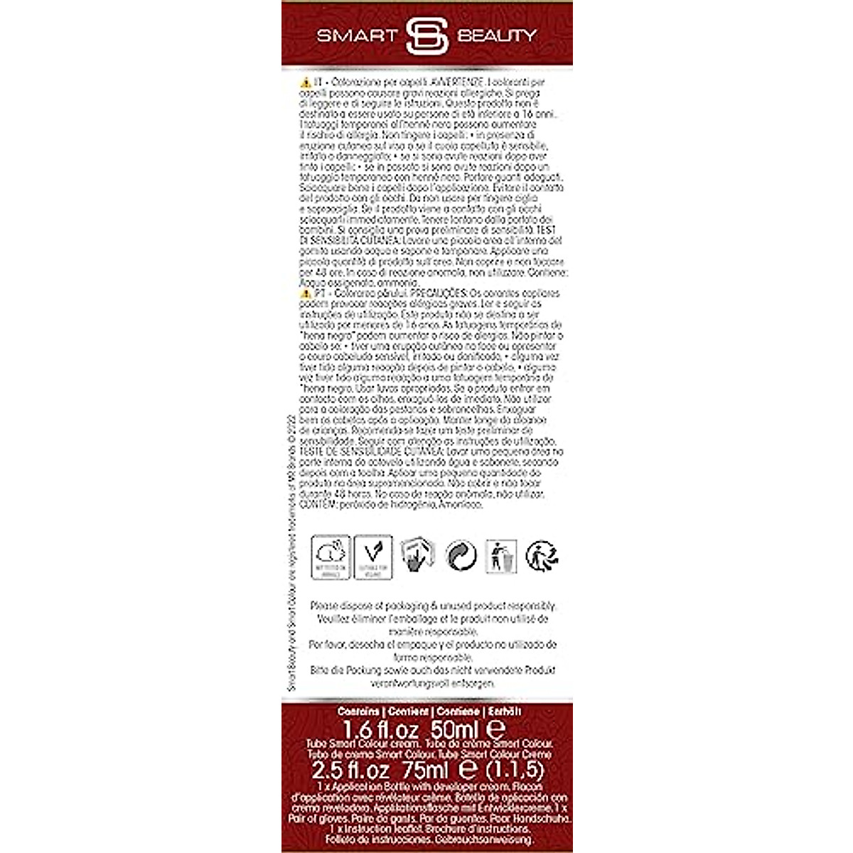 Smart Beauty Red Hair Dye with Plex Anti-Breakage Technology Protecting and Restoring Hair Structure, Plum Color, Vegan and Cruelty-Free