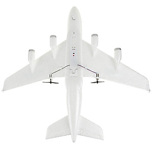 PLRB TOYS RC Plane Remote Control Airplane RC Plane,2.4Ghz DIY 2 Channels Radio Control Airplane Built in 6-Axis Gyro, A380 RC Aircraft EPP Foam Glider for Beginner (Two Batteries)