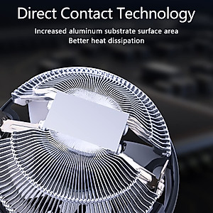 DS 1500RPM CPU Cooler 120MM Aluminum Extrusion FIN CPU Cooling Fan for Computer Case, LED Fan Junior Players, Entry-Level use for Intel LGA 1155 1151 775 1366 (Fixed RGB, 2ND, C Series)