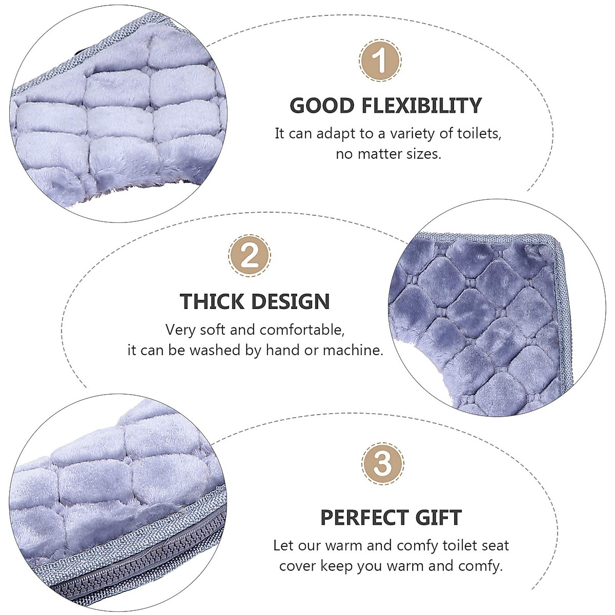 FAVOMOTO Bathroom Seat Toilet Liners Plush Toilet Seat Thickened Cover Plush Bath Cushion Seat Cover Toilet Warmer Padded Family Cushion