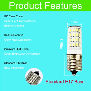 LaWana 5304517886 KEI D28a KEL2811 White Light LED Bulb Compatible with Frigidaire Kenmore Electrolux Crosley 100V-265V Freezer Lamp(White Light)