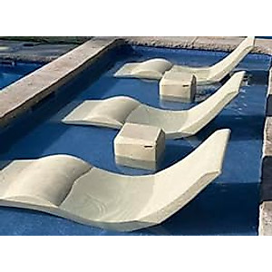 Aqua Outdoors- in-Pool Chaise Lounger - Pool & Sun Shelf Lounge Chair Designed for Water Depths Up to 9”-Compatible with All Pool Types - Poolside & Sun Deck Tanning - Set of 2 - Sandstone Granite