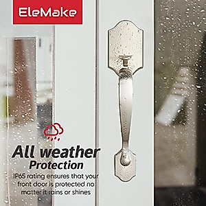 Lower Half Front Entry Handleset with Knob - Front Door Handle 304 Stainless Steel Silver Exterior Door Handle Lock Set