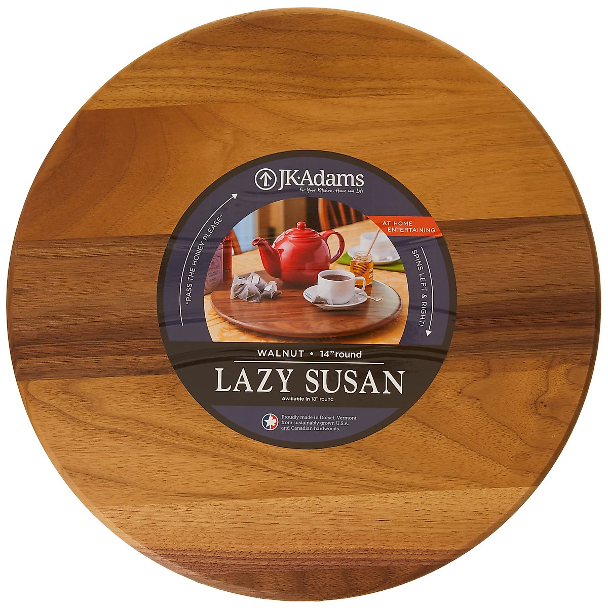 J.K. Adams JK Adams Walnut Wood 14" Lazy Susan