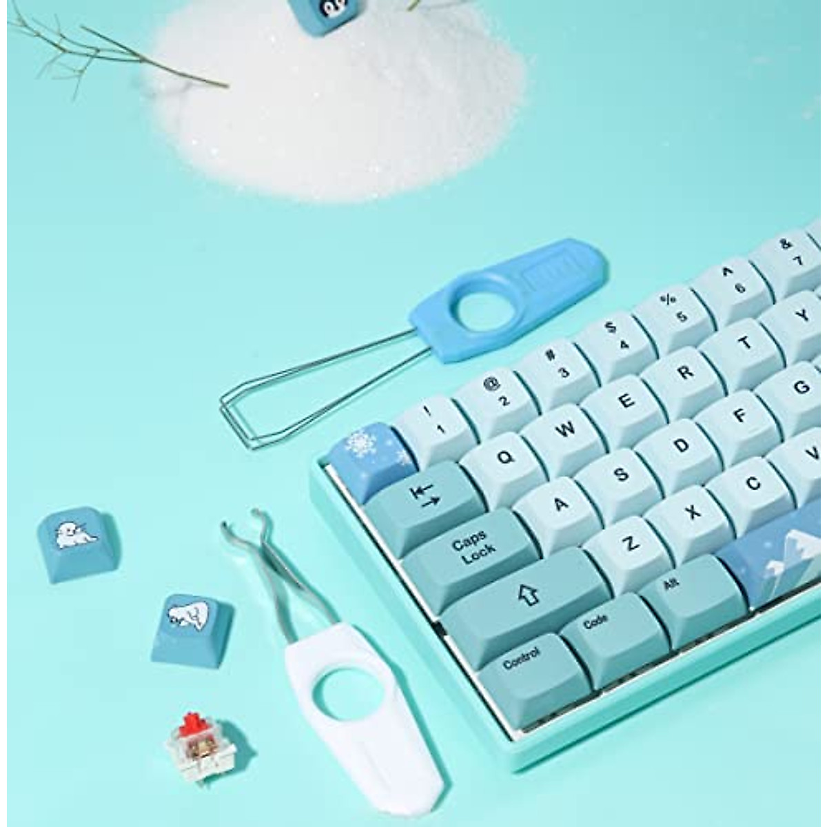 BOYI 60% Mechanical Gaming Keyboard,BOYI 61 Mini RGB Cherry MX Switch PBT Keycap 60% RGB Mechanical Gaming Keyboard (Ice Colors, Cherry MX Brown Switch)