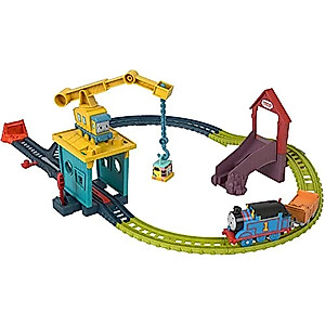 Thomas & Friends Motorized Toy Train Set Fix 'Em Up Friends With Carly The Crane, Sandy The Rail Speeder & Thomas For Ages 3+ Years