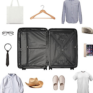 GinzaTravel 2 piece luggage set Anti-scratch PP Material Hardside uggage, Carry-On,20inch and 28inch Lightweight Spinner all size Expandable double seal Suitcase