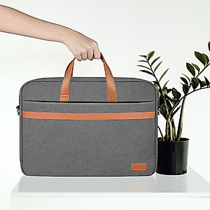 Ferkurn Laptop Bag Case Women Men Computer Bag for HP Envy Pavilion Omen/MSI/LG Gram/Dell Inspiron XPS/Lenovo Thinkpad/ASUS/Acer, Shoulder Messenger Bag Strap Carrying Briefcase, Grey, 15 15.6 Inch