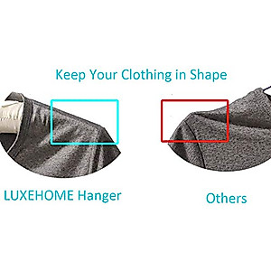 LUXEHOME 5 Pack Silk Hangers with Anti-Rust Heavy Duty Swiveling Chrome Hook for Winter Sweaters, Coats, Suit; Satin Padded Hangers for Delicate Wedding Dresses, Ivory White