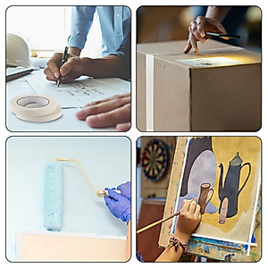 3 Rolls White Masking Tape, General Purpose Beige White Painters Tape for Home, Office, School Stationery, DIY Arts, Crafts, Labeling - (0.5 Inch, 0.7 Inch and 1 Inch X 55 Yard)