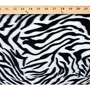 Polar Fleece Fabric Prints Animal Print B&W Zebra / 60" Wide/Sold by The Yard FE-N-05