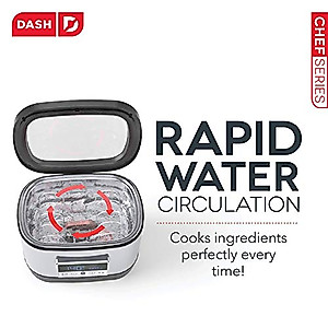 Dash Chef Series Stainless Steel Sous Vide, Temperature Control For Steak/Poultry/Seafood/Vegetables with Timer & Vacuum Bags + Pump Included, 8.5 Quart
