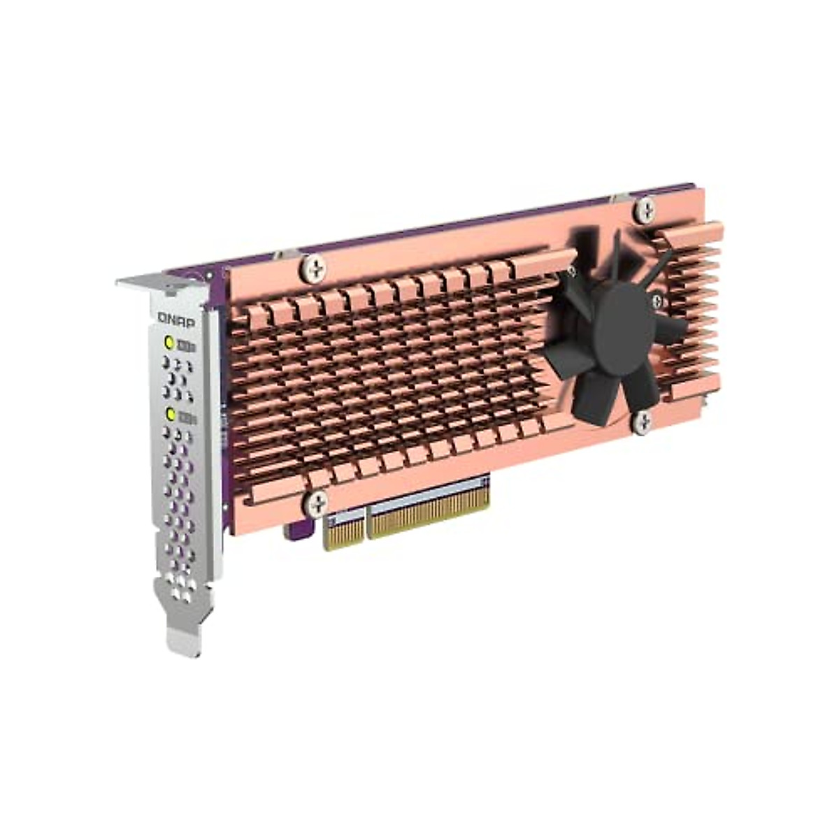 QNAP QM2-2P-384A Dual M.2 PCIe SSD Expansion Card, Supports up to Two M.2 2280/22110 Form Factor M.2 PCIe (Gen3 x4) SSDs, PCIe Gen3 x8 Host Interface, Low-Profile Bracket pre-Loaded, 2 x SSD