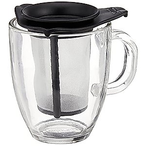 Bodum Yo-Yo Set Mug and Tea Strainer, 12-Ounce, Black