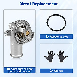 WMPHE Aluminium Engine Coolant Thermostat Housing Compatible with 2011-2019 Dodge Journey/Grand Caravan, 2011-2016 Chrysler Town & Country, 2011-2014 Dodge Avenger/VW Routan Replacement for 5184570AH