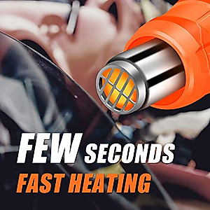 Enertwist 1500W Dual Temperature Heat Gun Kit with 4 Nozzle Attachments for Shrink Wrapping, Paint Removal, Rusted Bolt Stripping, Wire Shrinking, Crafting, ET-HG-1500R