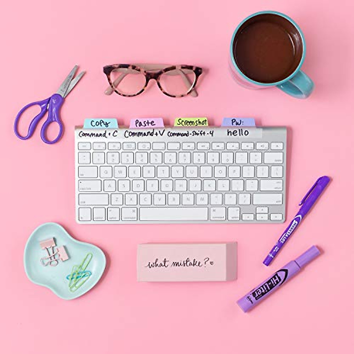 Avery 74769 Ultra Tabs, 2.5 x 1 Inch, 2-Side Writable, Pastel Blue/Pink/Purple/Green, 24 Repositionable Margin Tabs