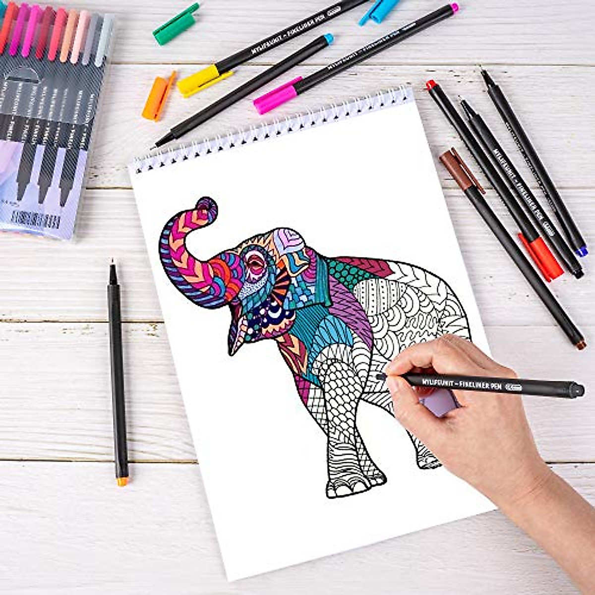MyLifeUNIT Fineliner Pens, Fine Point Colored Pens for Drawing Journaling and Note-Taking, Planner Pen 22 Assorted Colors