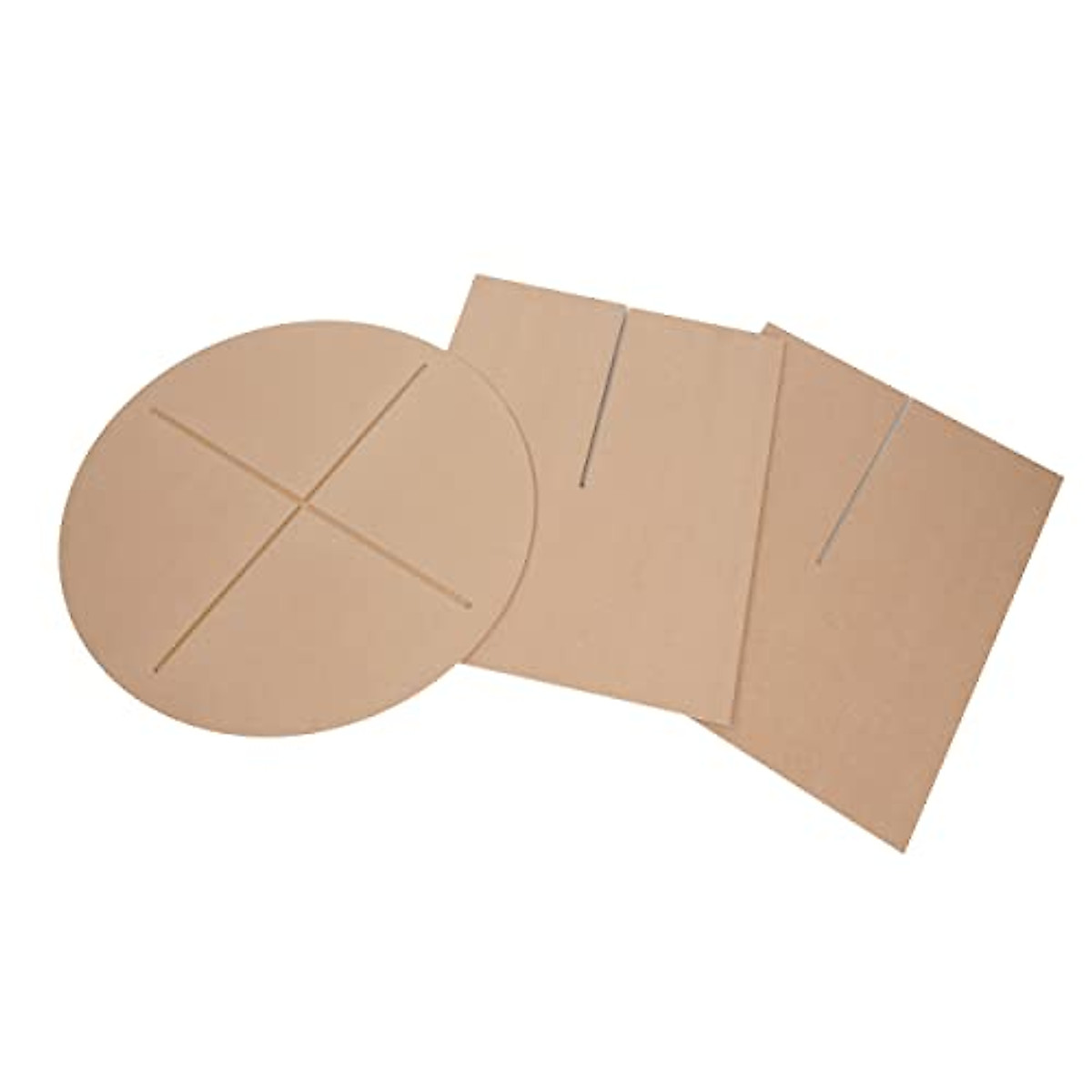 SSWBasics 30 Inch Round Wood Display Table - 250 Pound Weight Capacity - Medium Density Fiberboard - Compatible with Round Tablecloths up to 88 inches - 2 Part Interlocking Finger Groove Base