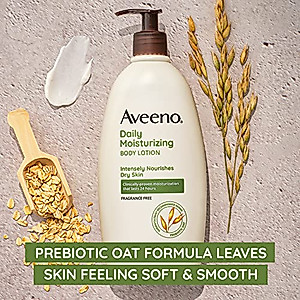 Aveeno Sheer Hydration Daily Moisturizing Fragrance-Free Lotion with Nourishing Prebiotic Oat, Fast-Absorbing Body Moisturizer for Dry Skin with Lightweight, Breathable Feel, 12 fl. oz