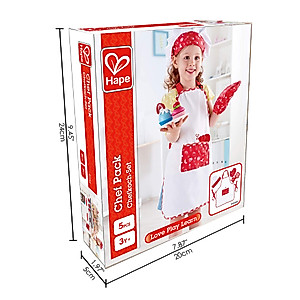 Hape Chef Pack | Chef Dress Up Play Set with Cooking Accessories for Kids