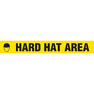 INCOM Manufacturing: Worded Floor Marking Tape, 3" x 54', "HART HAT AREA"