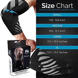 Elbow Compression Sleeve for Men & Women - Elbow Brace for Tendonitis and Tennis Elbow Relief, Golf Elbow, Joint Pains, Bowling, Weightlifting in Premium Breathable Fabric (1 Piece GREY Small)