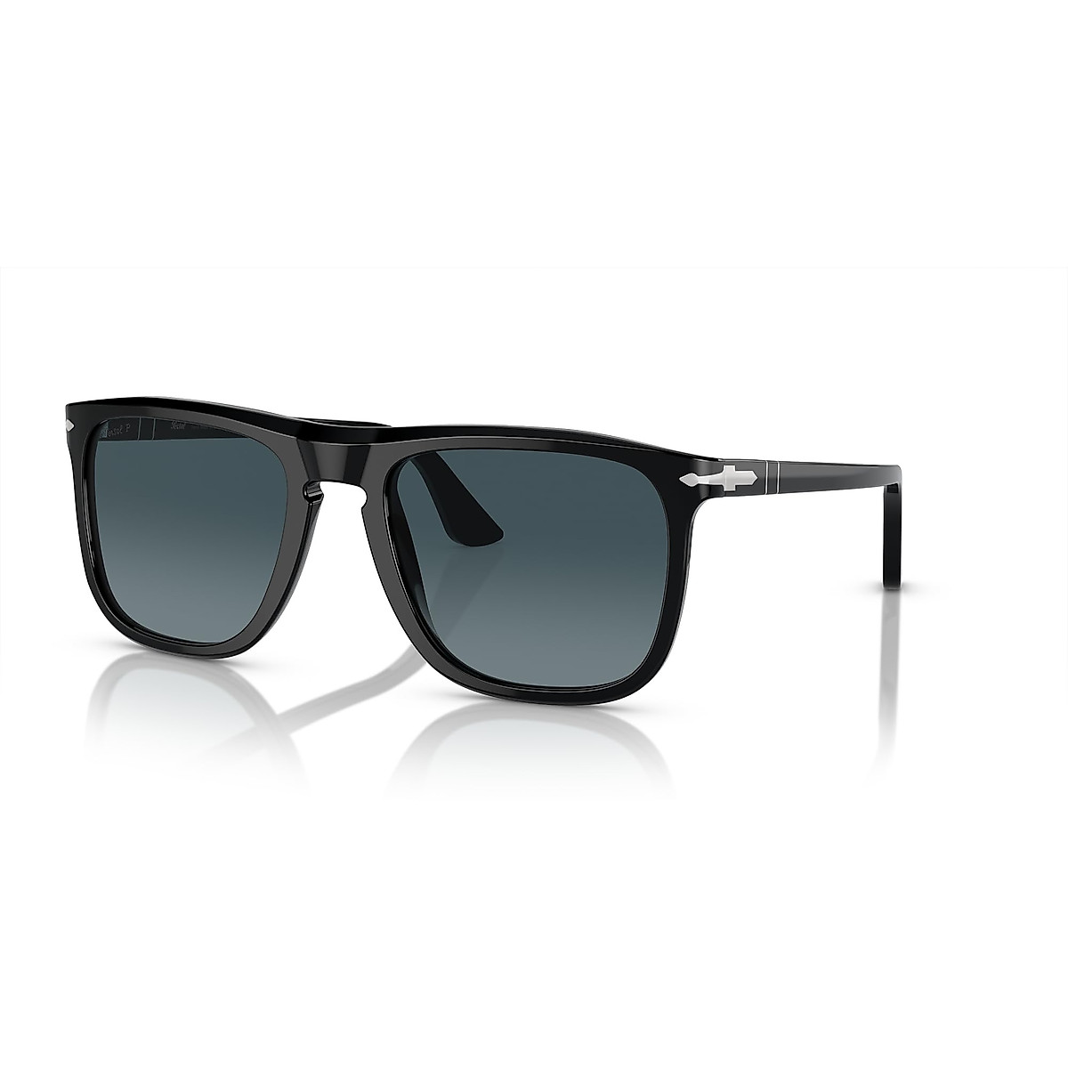 Persol Men's PO3336S Polarized Aviator Sunglasses, Black, 54 mm