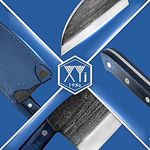XYJ Full Tang Ancient Butcher Chef Knives Boning Fillet Knife With Carry Sheath Stainless Steel Meat Vegetable Knife For Camping Hunting Outdoor
