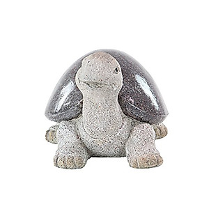 Deco 79 Polystone Turtle Decorative Garden Sculpture Indoor Outdoor Garden Statue, Outdoor Sculpture 13" x 12" x 10", White